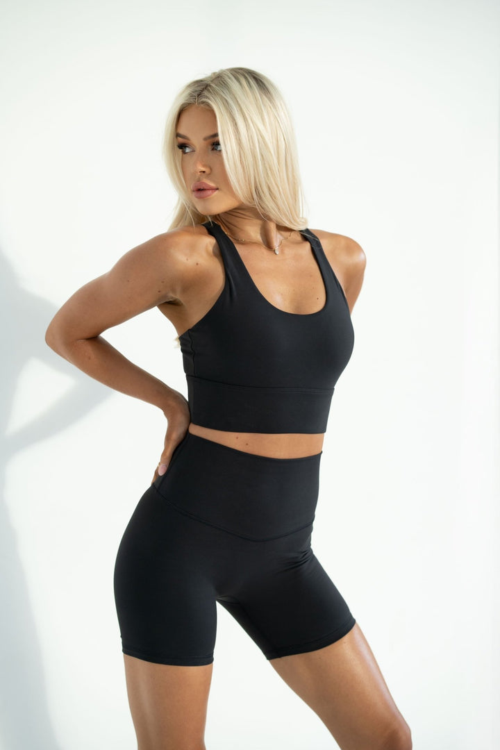 Womens Bike Shorts | Black Bike Shorts | Pretty Peach